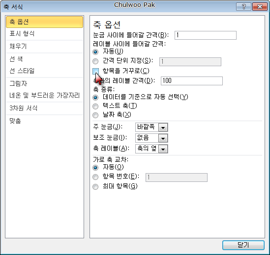Can Computer And Network Tips Excel 데이터 목록과 차트 축의 데이터 나열 순서가 서로 다를 때