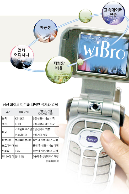 CaN (Computer & Network) Tips :: [도표] 삼성 와이브로 기술 채택한 국가와 업체(2006년 기준)