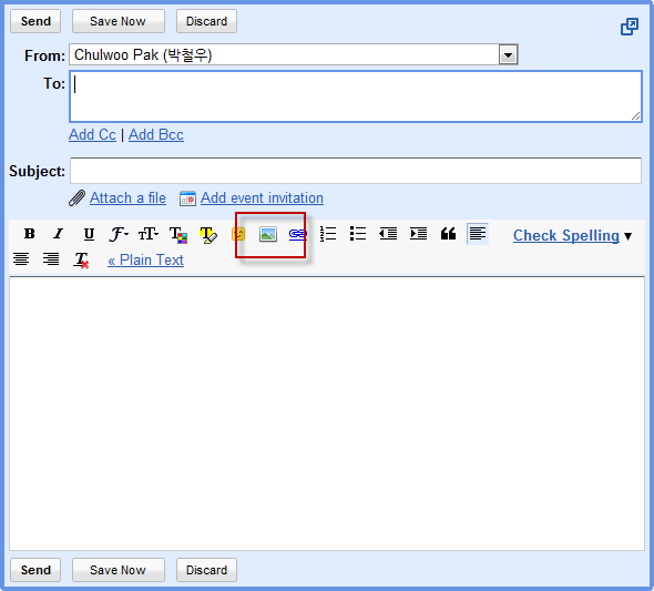CaN (Computer & Network) Tips :: Gmail로 편지쓸 때 워드처럼 이미지를 원하는 위치에 넣을 수 있는 기능 추가