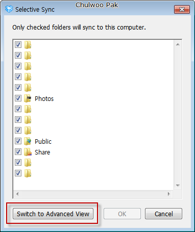 CaN (Computer & Network) Tips :: 동기화하는 폴더를 선택할 수 있게 된 Dropbox